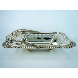 Edwardian Silver Swing-Handled Basket with Gadroon Edge - Baskets - Silver