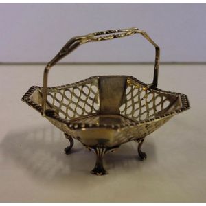 Sterling Silver Basket with Pierced Sides, 1915 Hallmark - Baskets - Silver