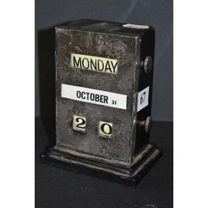 Silver Art Deco Calendar on Stepped Plinth - Writing - Desk Accessories ...