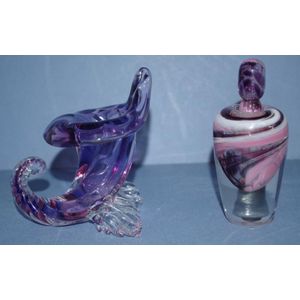 Peter Tysoe Art Glass Perfume Vase and Bottle - Scent Bottles - Costume ...