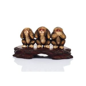 Japanese Ivory Three Wise Monkeys Okimono - Ivory - Oriental
