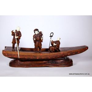 Carved Chinese ivory boats - price guide and values
