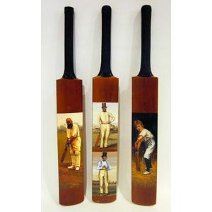 Hand-painted Cricket Bats with Famous Players' Portraits - Sporting ...