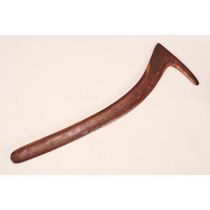 Aboriginal Hooked Boomerang in Mulga Wood - Aboriginal - Artefacts - Tribal