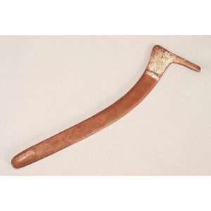 Aboriginal Fighting Boomerang with Fluting and Painted End - Aboriginal ...