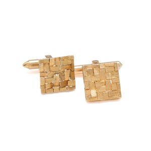 Textured Gold Chequerboard Cufflinks - Cufflinks & Studs - Jewellery