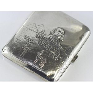 Egyptian Souvenir Cigarette Case with Sphinx & Pyramids - Smoking ...
