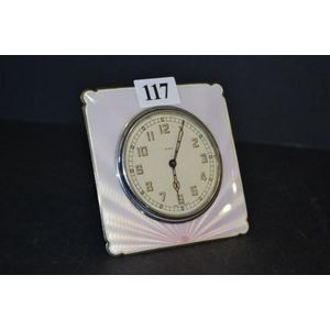 Enamel Silver Table Clock - 8 Day Movement - Clocks - Zother - Horology ...