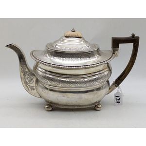 Gadroon-edged Sterling Silver Tea Pot, 1810 London - Tea & Coffee Pots ...