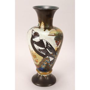 Magpie Pottery Vase with Stylised Landscape Decoration - Gouda - Ceramics