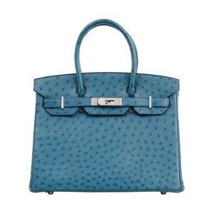 Exotic Hermes Birkin 30 in Bleu Colvert Ostrich Leather - Handbags ...