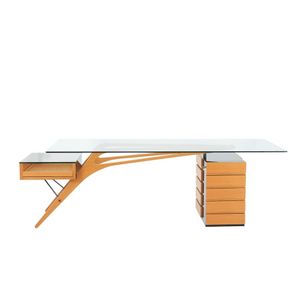Mollino Cavour Desk by Zanotta: Oak and Glass Beauty - European ...