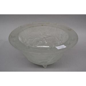 32cm Inwald Mermaid Glass Fruit Bowl from Czechoslovakia - European - Glass