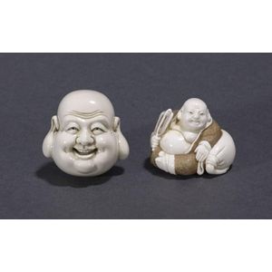 Ivory Buddha Netsuke Pair - Netsuke - Oriental
