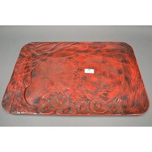 Red Lacquer Japanese Tray - Zother - Oriental