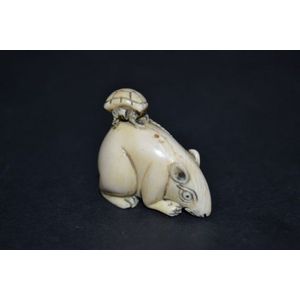 Signed Netsuke: Rat and Tortoise - Netsuke - Oriental