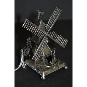 Dutch Silver Windmill Miniature - Zother - Silver