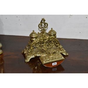 Antique brass ink wells and ink stands - price guide and values