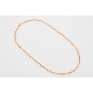 18ct Tri-Colour Gold Necklace with Fancy Link Chains, 40cm - Necklace ...
