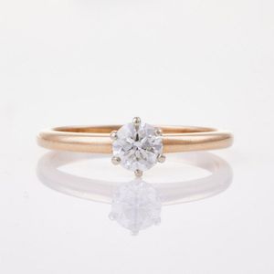 18ct Rose Gold Diamond Solitaire Ring, .40ct G SI2, Size K 1/2 - Rings ...