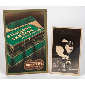 Walter Lindrum Signed Postcard and Billiards Book Set - Sporting ...