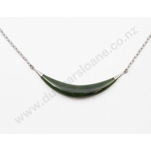 Greenstone Crescent Sterling Silver Necklace - Necklace/Chain - Jewellery