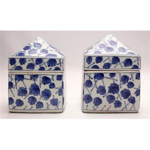 Chinese Blue and White Square Pyramid Containers - Ceramics - Chinese ...