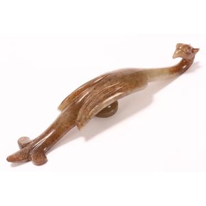 Phoenix Jade Belt Hook: Chinese Figural Design in Black/White/Brown ...