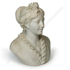 Angelo Bertozzi Carved Marble Bust of Young Woman, 1883 - Pendants ...