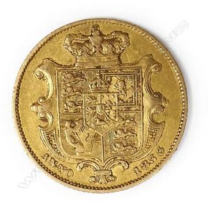 1833 William IV Full Sovereign with United Kingdom and Hanoverian Arms ...