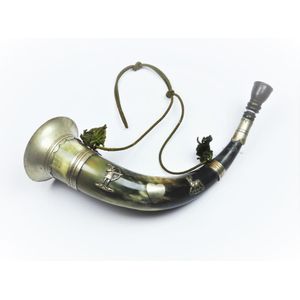 Antique Hunting Horn with Stag and Hunter Figures - Horns, Hunting and ...