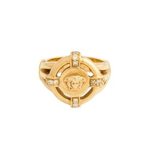 Vintage Versace Diamond Ring with Medusa Head Motif, 18ct Gold - Rings ...