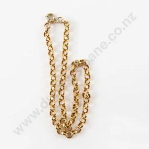 9ct Trace Link Neck Chain, 42cm Length, Approx. 14gms Weight - Necklace ...