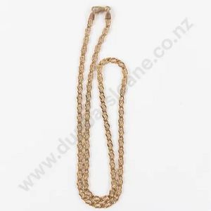 9ct Fancy Curb Link Neck Chain, 50cm Length, 11.5gms - Necklace/Chain ...