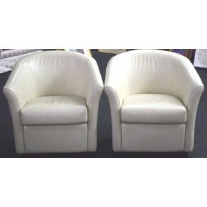 Cream Leather Tub Chairs - Contemporary Design - Seating - Singles ...