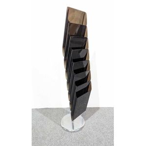 Smoked Lucite and Chrome Magazine Rack, c.1985 Eldon USA - Racks, Rails ...