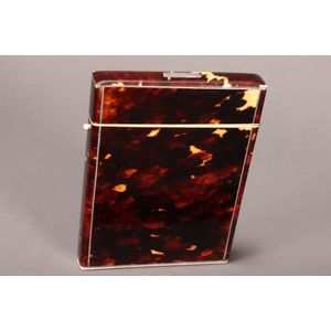 Regency tortoise shell and ivory card case, of rectangular form ...