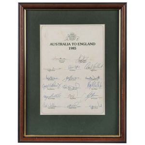 Australian Cricket Team Official Tour Team Sheets with Signatures ...