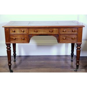 Victorian Mahogany Keyhole Desk with Leather Writing Surface - Desks ...