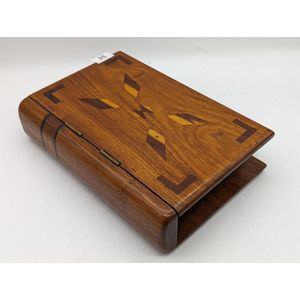Inlaid Wooden Book Storage Box with Carved Design and Latch - Trunks ...