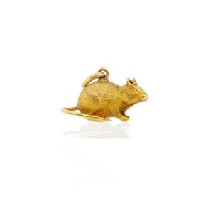 18ct Yellow Gold Rat Charm, 1.51g - Zother - Jewellery