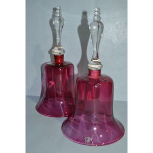 Large 19th Century Ruby Glass Dinner Bell - British - Victorian - Glass