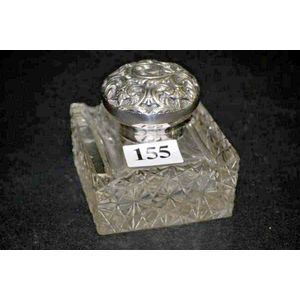 Crystal Inkwell with Sterling Silver Top - Writing - Inkwells ...