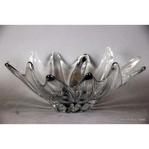 Daum Crystal Splash Bowl - French - Glass
