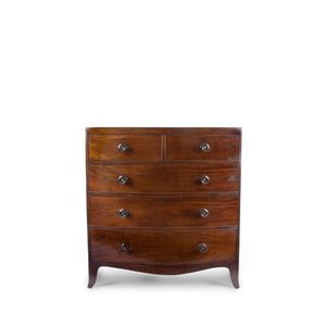 Georgian Bow Fronted Inlaid Chest with Greek Key - Chests of Drawers ...