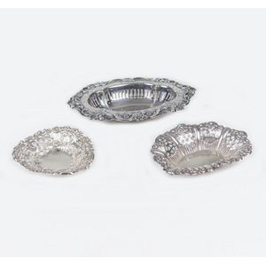 Antique sterling silver bon-bon dishes - price guide and values