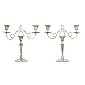 George III Silver Candlesticks with Candelabra Mounts - Candelabra ...