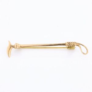 Vintage 9ct Gold Mallet Brooch with Brass Pin, 1.43g - Brooches - Jewellery