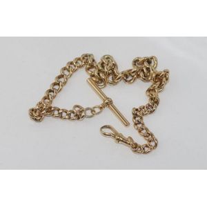 Antique 9ct Gold Fob Chain - 19.5g, 35cm Length - Necklace/Chain ...