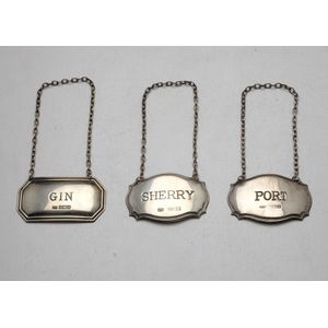 Antique sterling silver wine and decanter labels - price guide and values